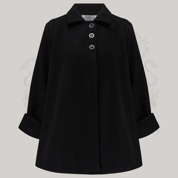 Swing Jacket in Black | Authentic 1940s Vintage Style Outerwear - The Seamstress of Bloomsbury